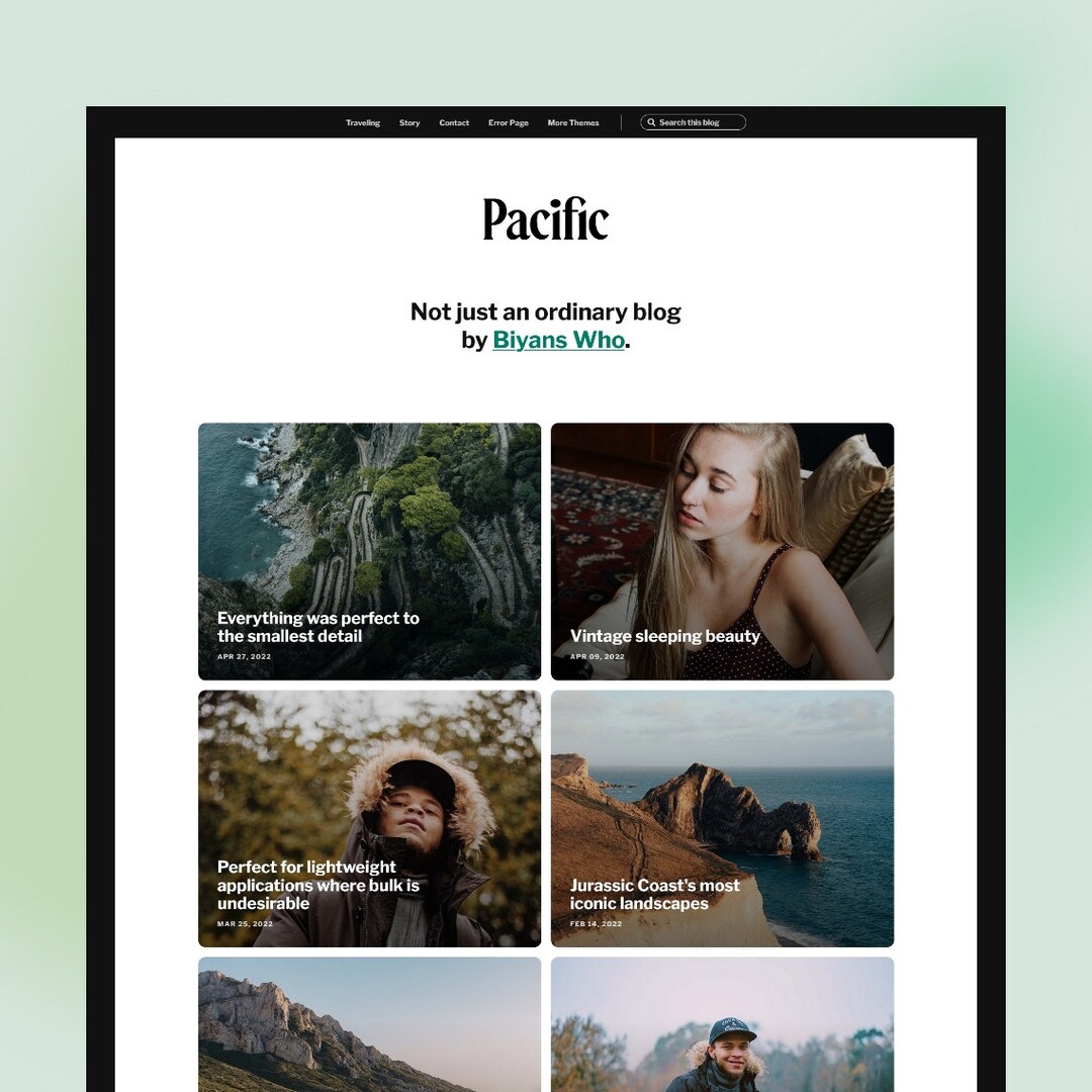 Pacific: Big Bold Theme for Photo-blogger, Responsive Blogger Template ...