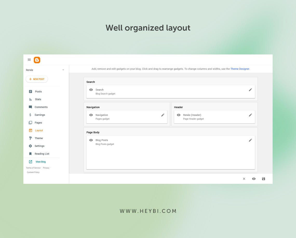 Renee Blogger Theme: Minimalist Portfolio Blogspot Template for ...