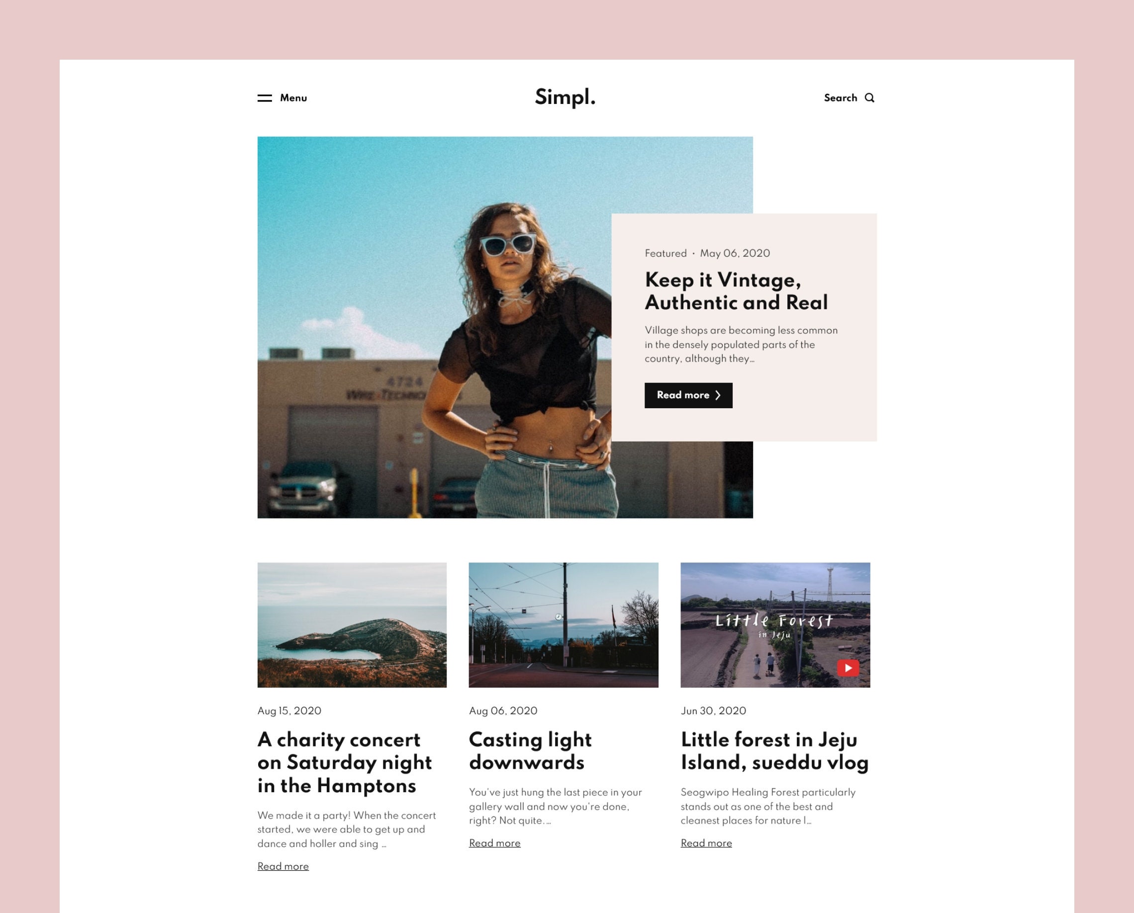 Simpl: Clean Minimal Grid-layout Blogspot Template Blogger Template ...