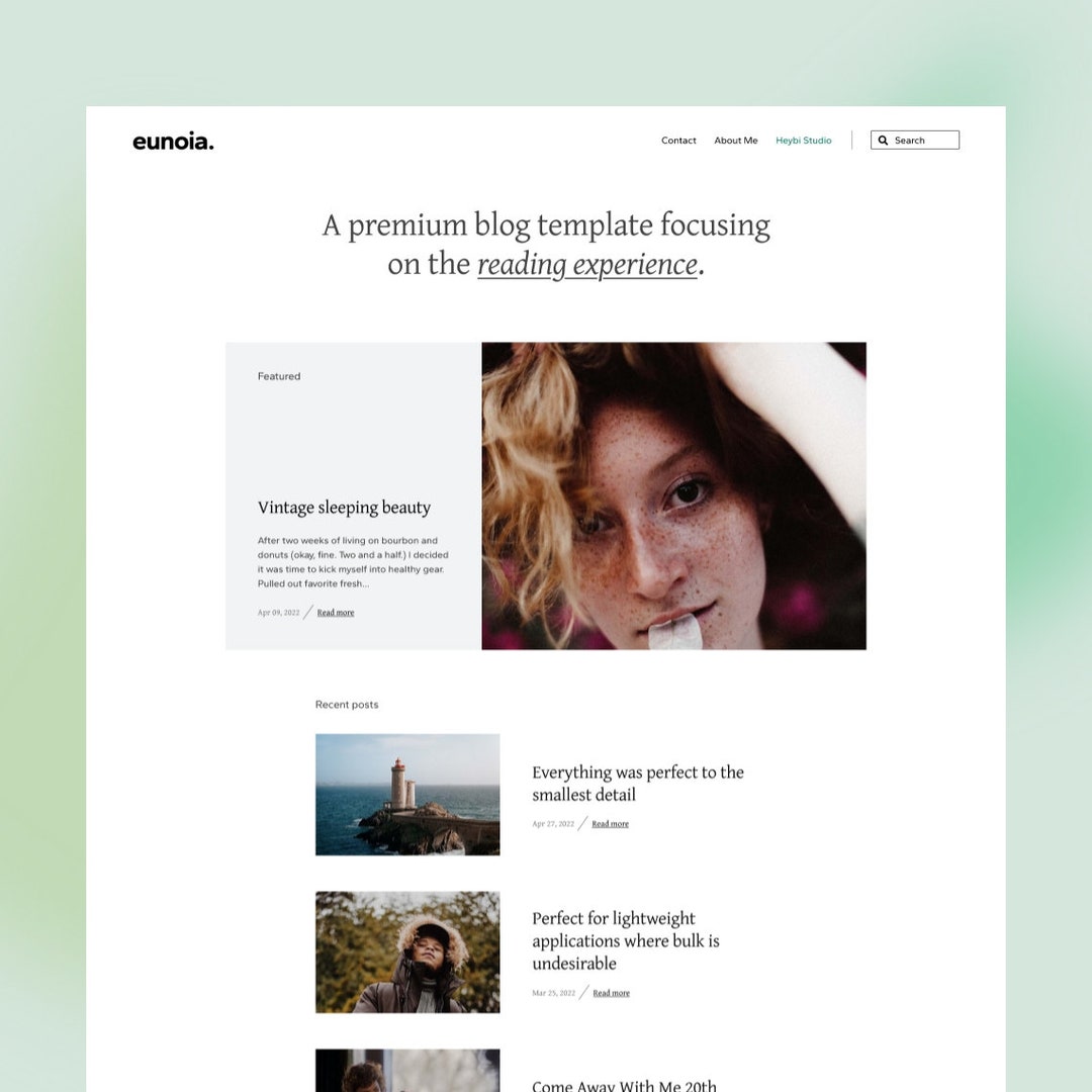 Eunoia Blogger Template: Clean, Responsive Blogspot Theme - Etsy