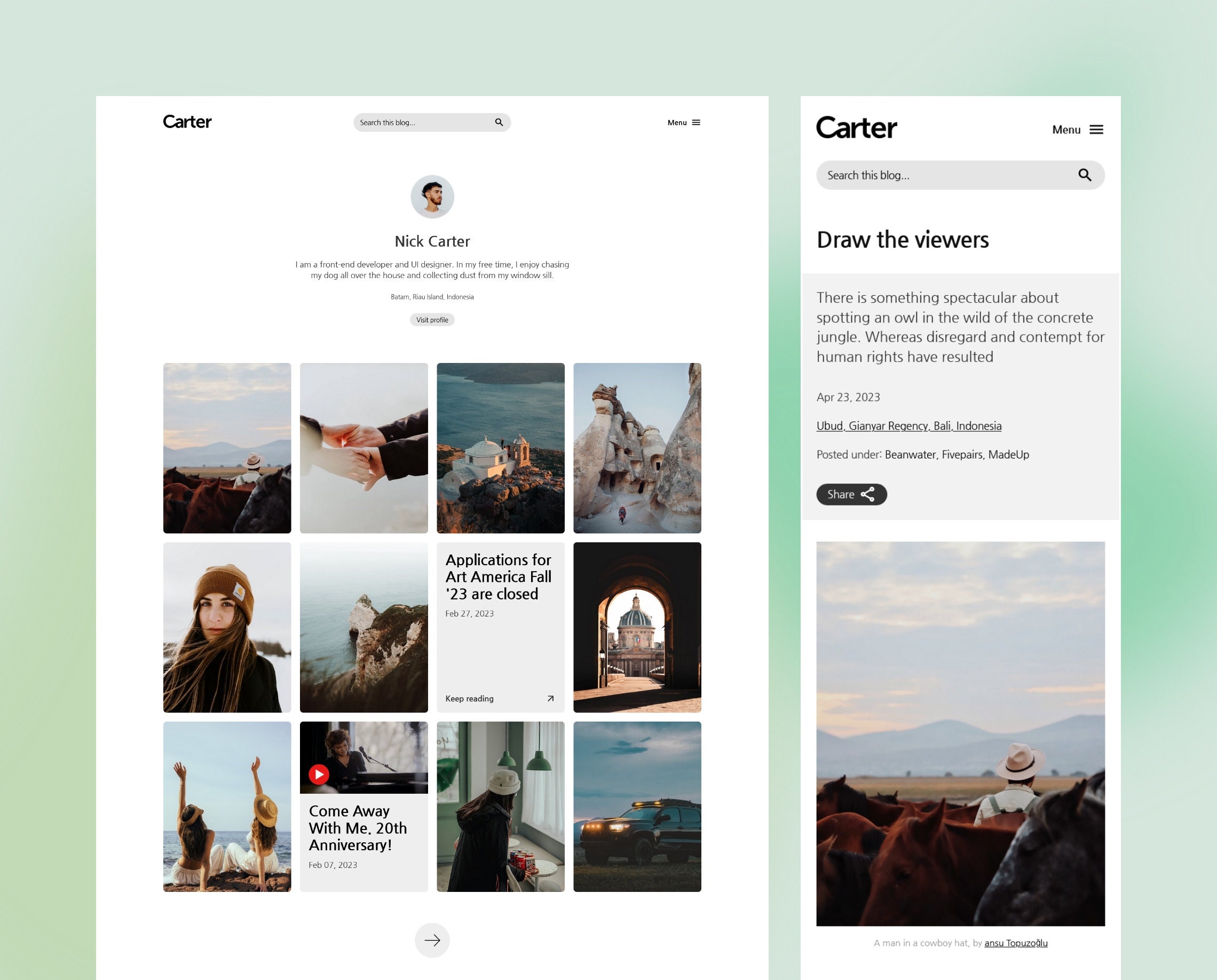Carter: Blogger Theme for Photo-blogger, Responsive Blogger Template ...