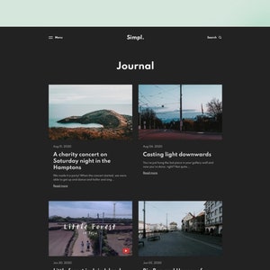Minimal Grid Blogspot Theme: Clean Blogger Template (digital Download ...