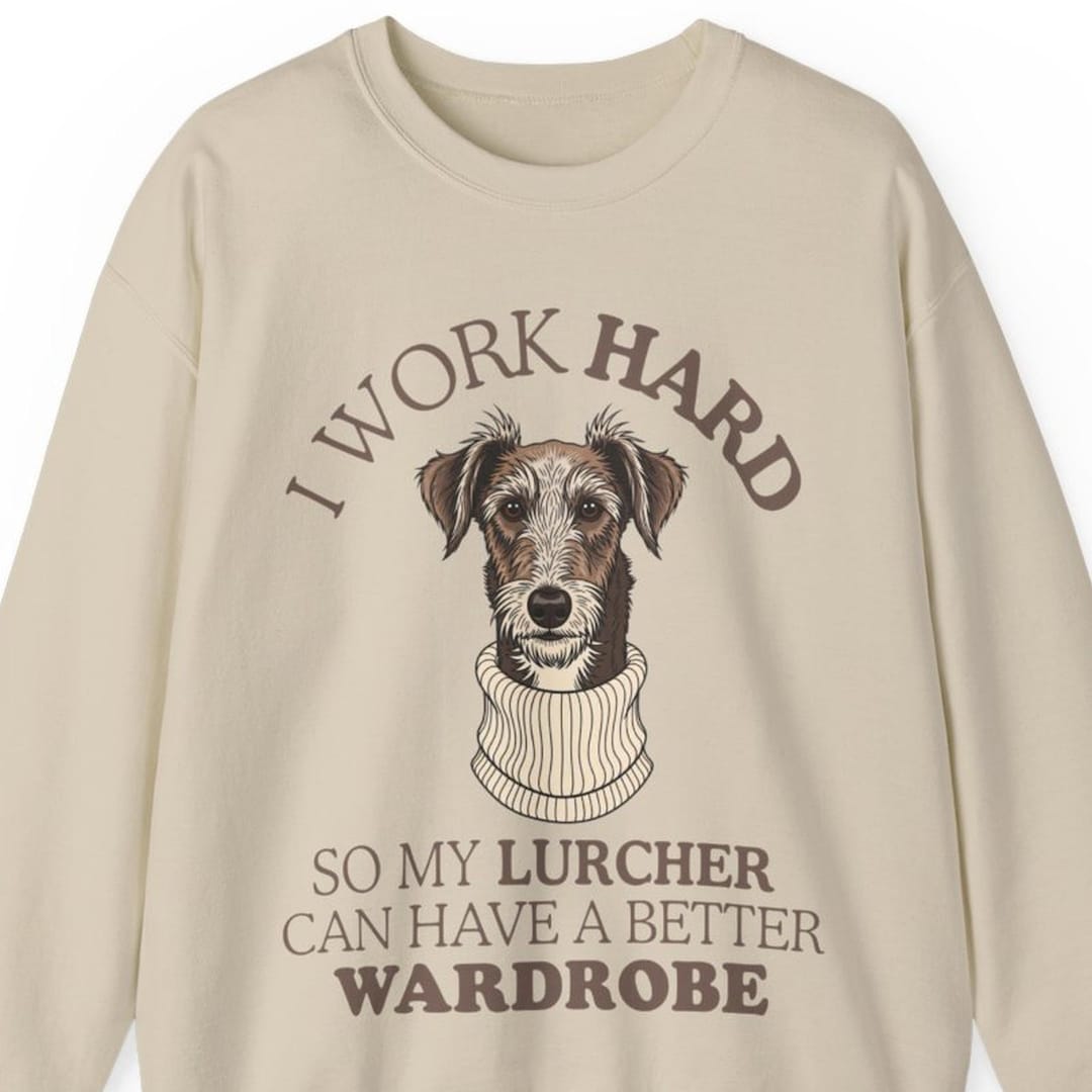 Funny Lurcher Sweatshirt, Scruffy Dog Gift, Lurcher Dad Jumper ...