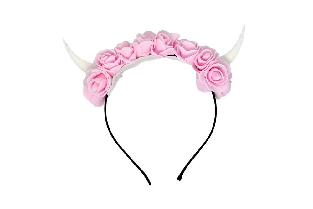 Demon Horns Headband Pink Cosplay Devil Antler Headpiece - Etsy
