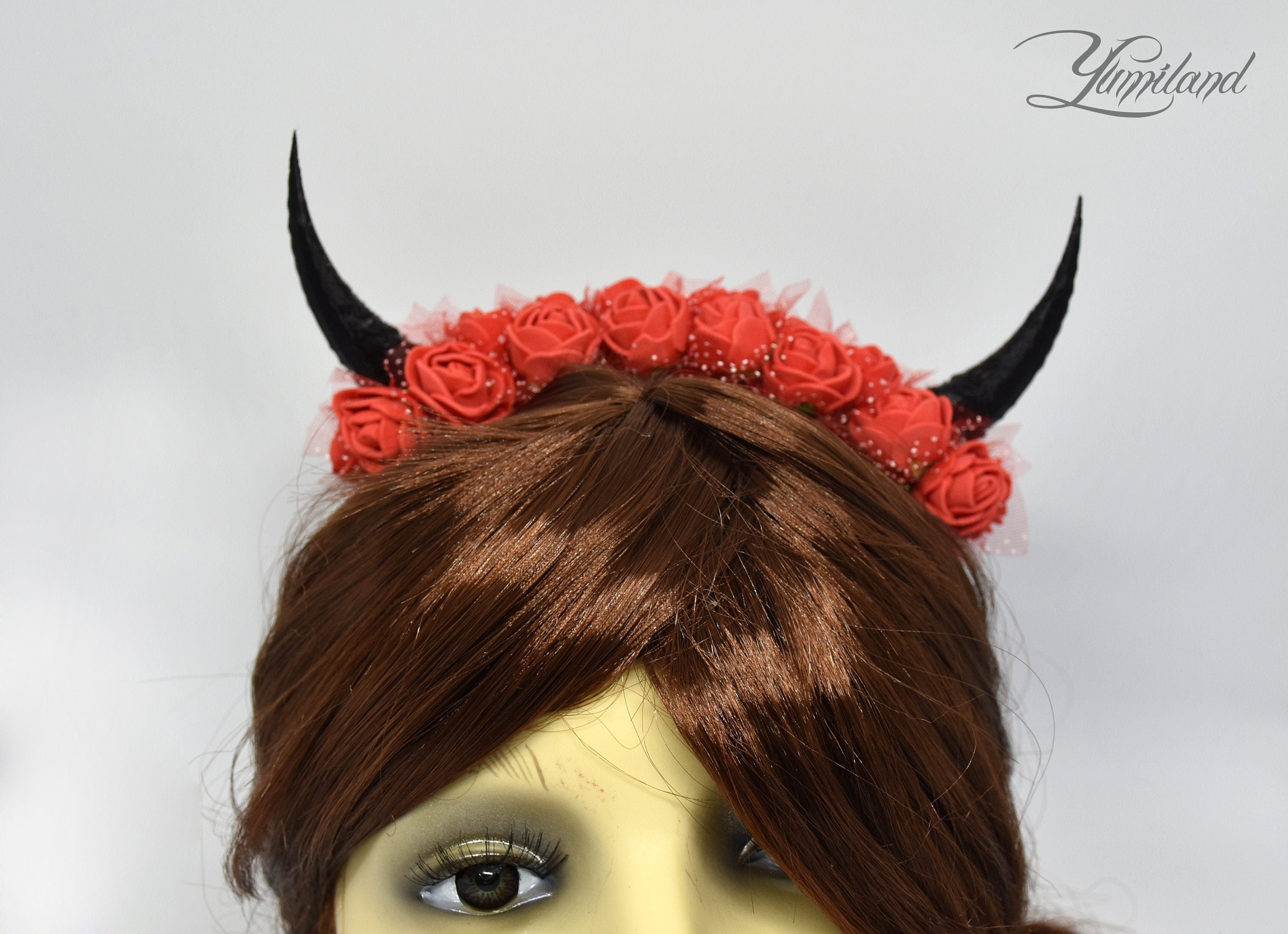 Demon Horns Headband Red Cosplay Devil Antler Headpiece - Etsy