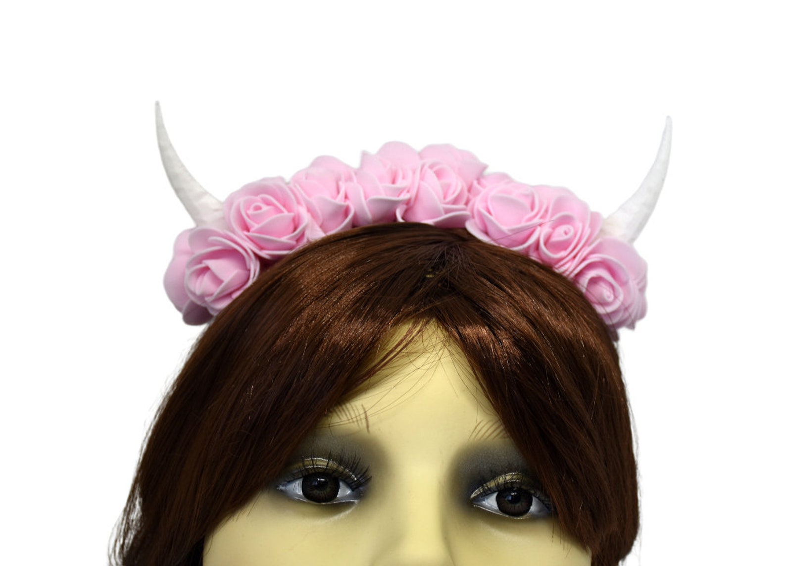 Demon Horns Headband - Pink Cosplay Devil Antler Headpiece Pastel Goth ...