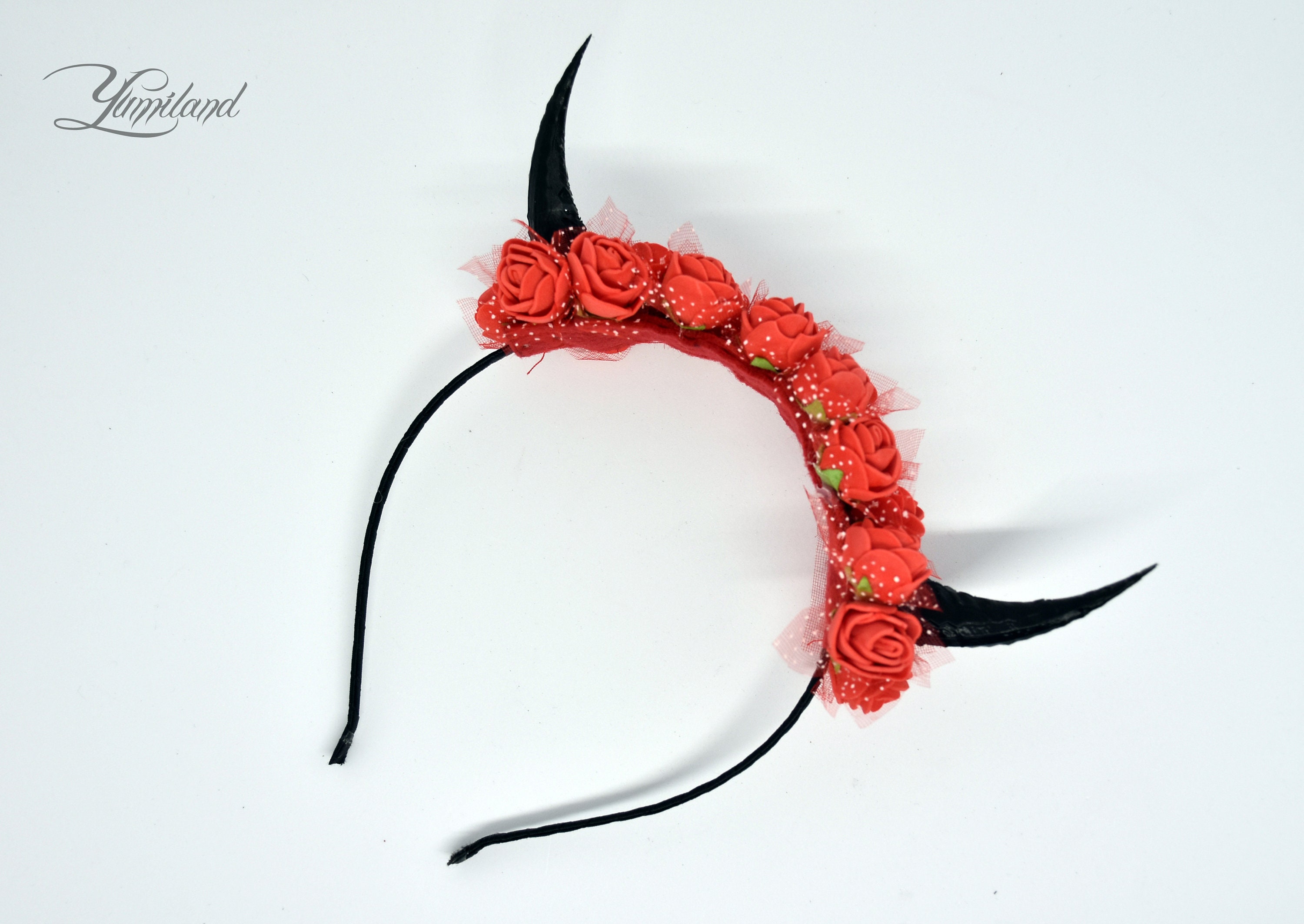 Demon Horns Headband Red Cosplay Devil Antler Headpiece - Etsy