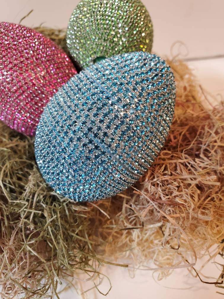 Rhinestone Easter Eggs, Easter Decor, Easter Eggs, Bling Decor, Bling ...