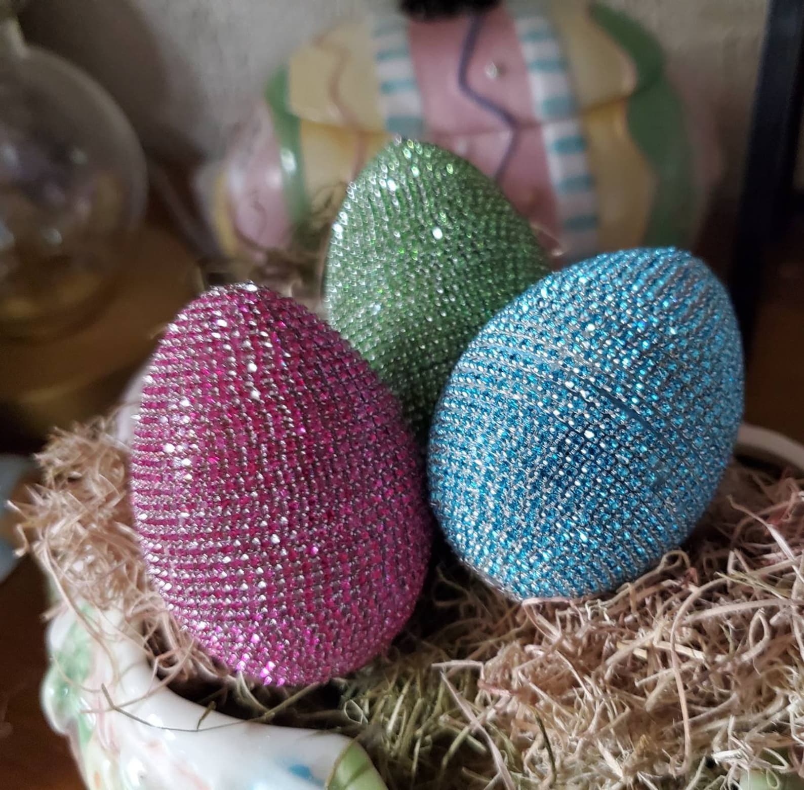 Rhinestone Easter Eggs, Easter Decor, Easter Eggs, Bling Decor, Bling ...
