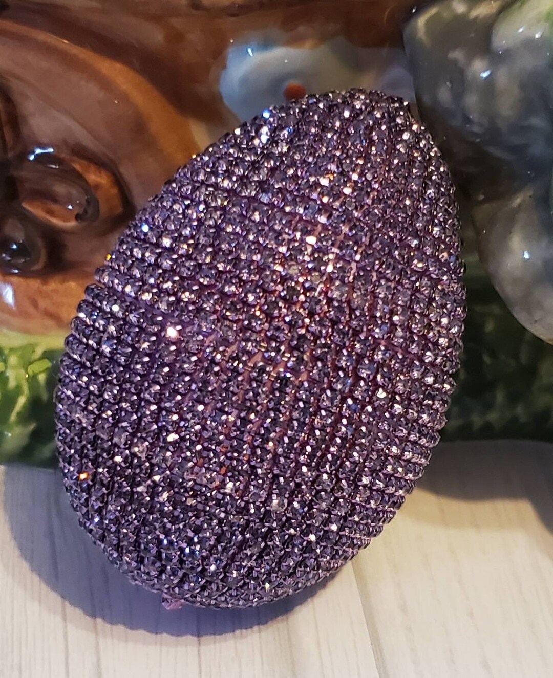 Purple Rhinestone Easter Egg, Home Decor, Easter Decor, Rhinestine ...