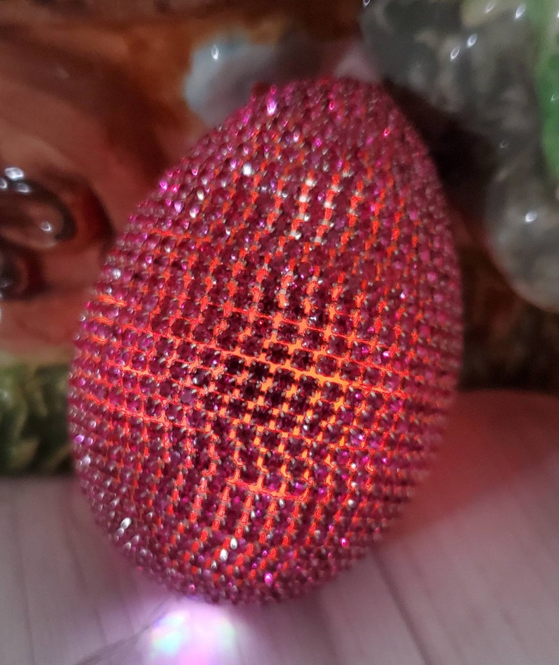 Rhinestone Easter Egg, Pink Easter Eggs, Embellished Egg, Easter Decor ...