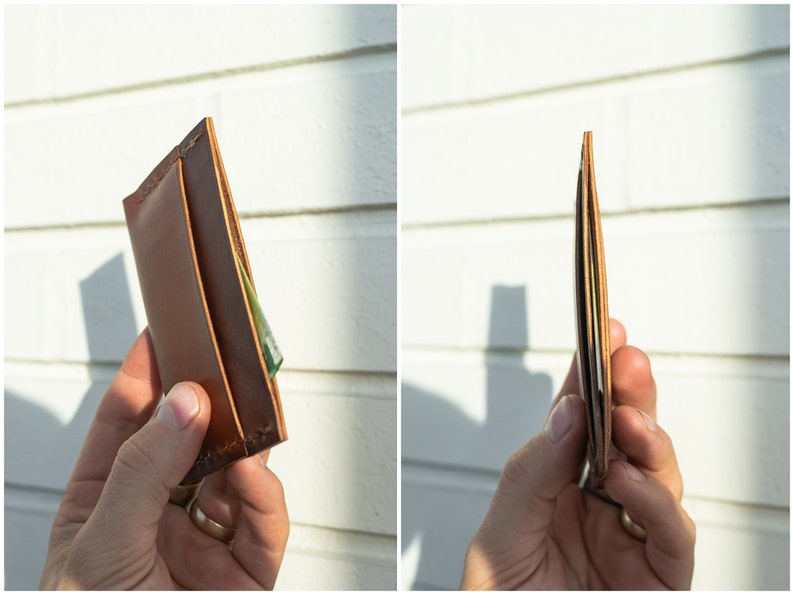 Slim Leather Wallet // The Wolf Wallet | Etsy