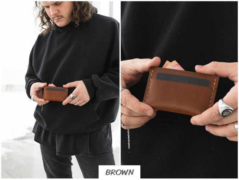 Slim Leather Wallet // The Wolf Wallet | Etsy