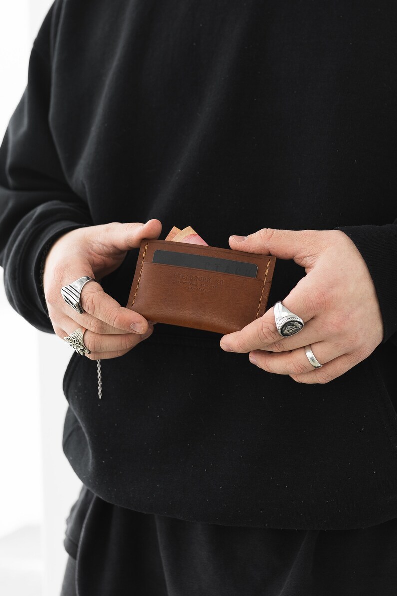 Slim Leather Wallet // The Wolf Wallet | Etsy