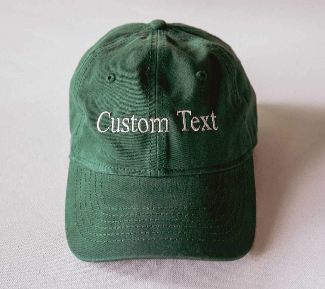 Custom Text Embroidered Hat, Personalized Cap, Baseball Hat, Gift for ...