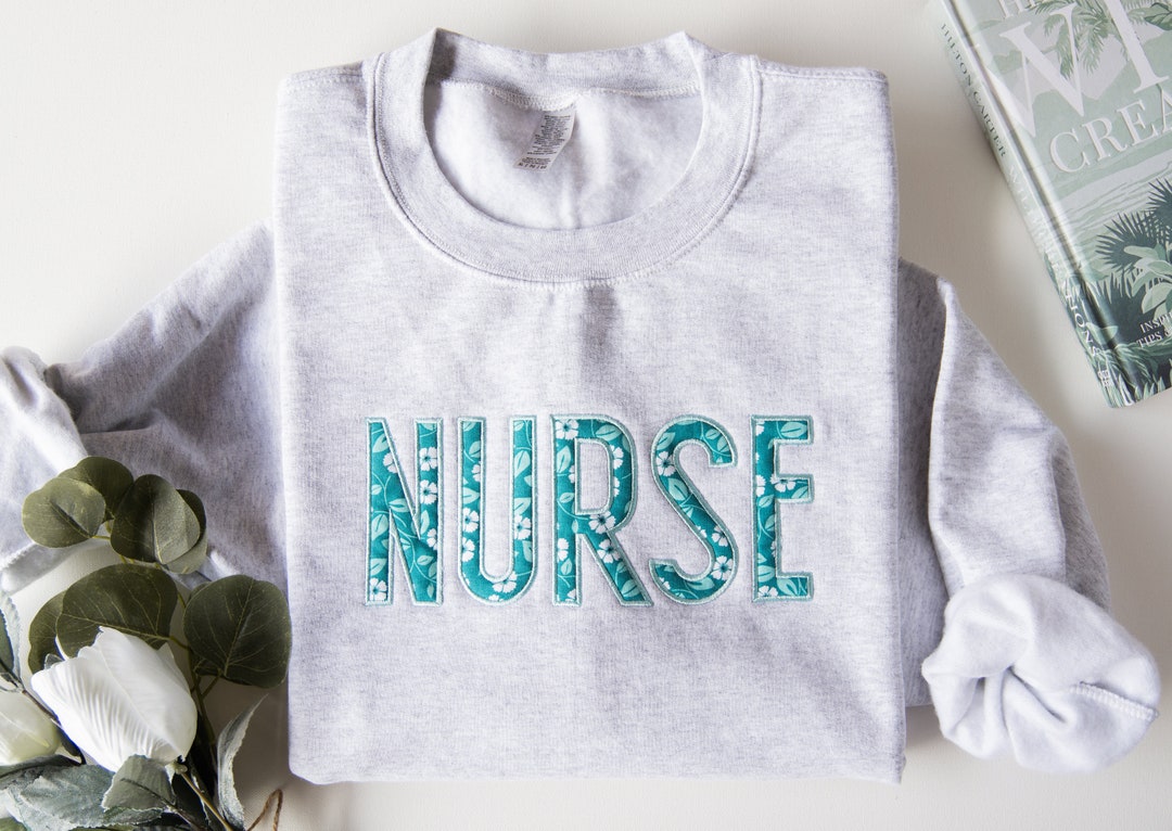 Nurse Embroidered Sweatshirt, Nurse Pullover Sweatshirt, New Nurse Gift ...