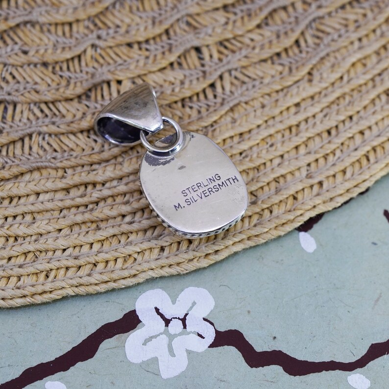 Native American M. Silversmith Sterling 925 Silver Handmade Pendant ...