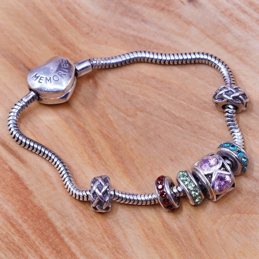 6.25, Vintage RJ Sterling Silver Handmade Bracelet, 925 Snake Chain ...