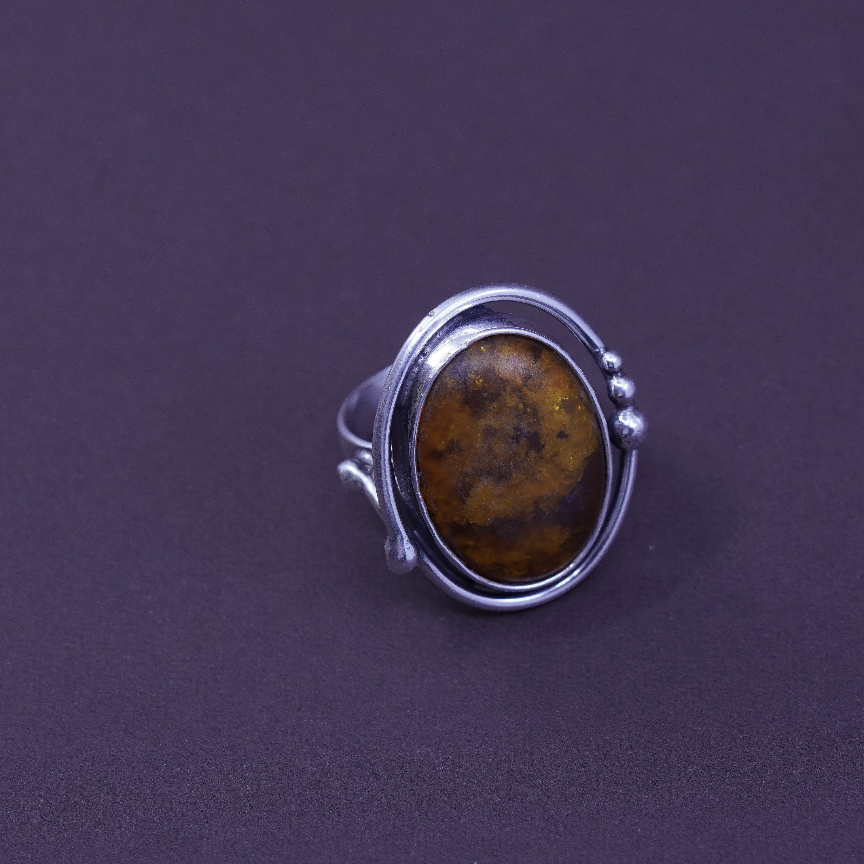Size 10.5 vintage Sterling 925 silver handmade ring with oval | Etsy