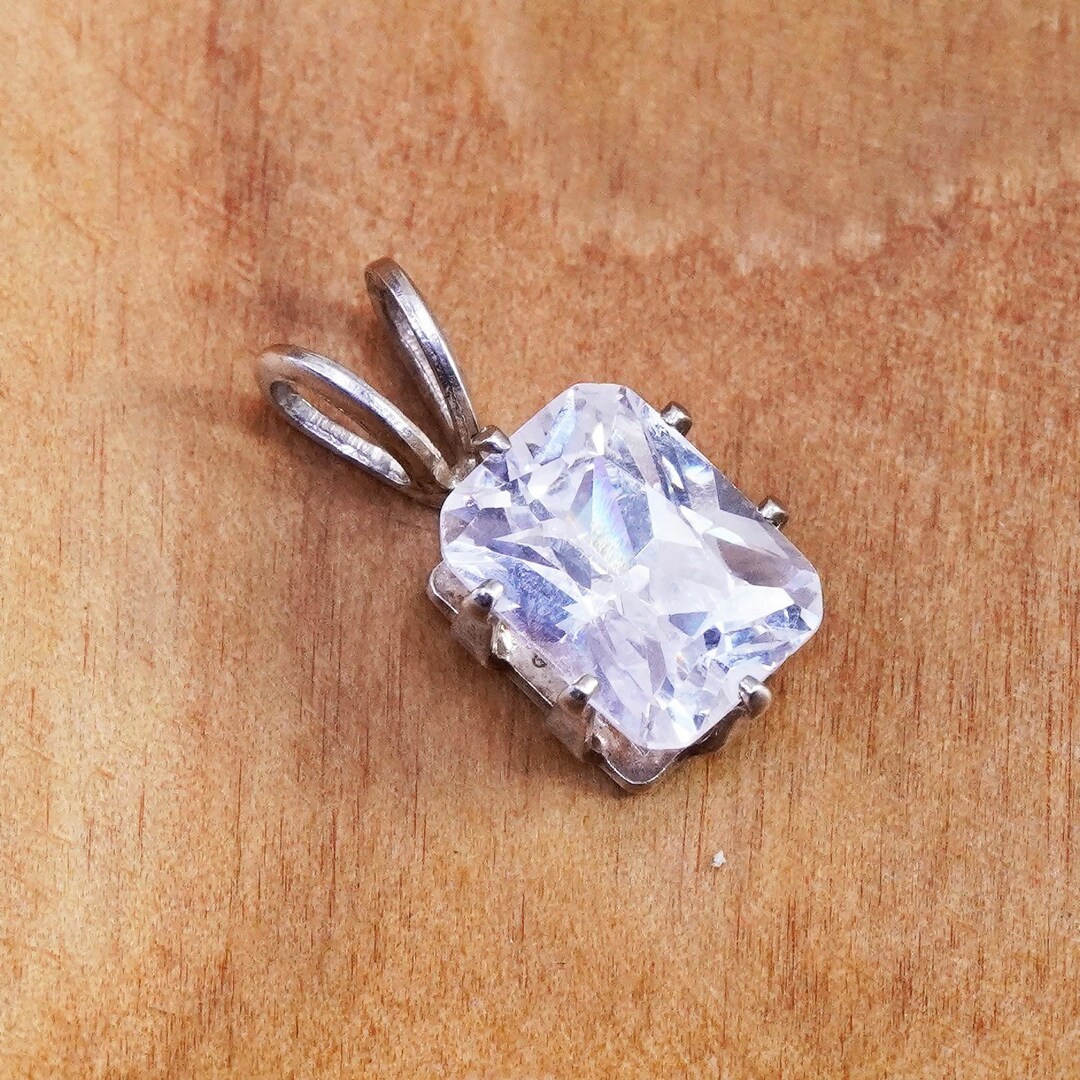 Vintage Sterling 925 Silver Handmade Pendant With Cz, Stamped 925 - Etsy
