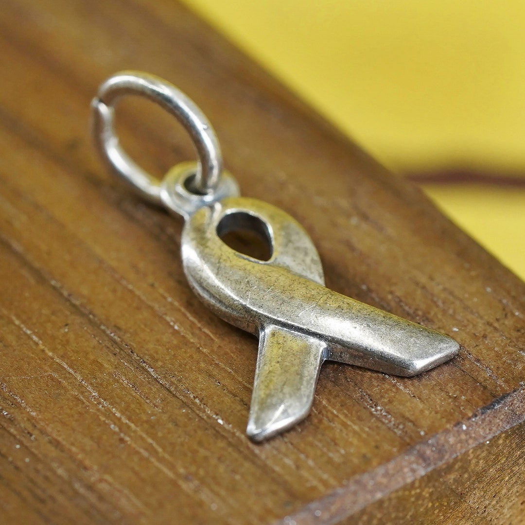Vintage SLC Sterling 925 Silver Handmade Pendant, Breast Cancer ...