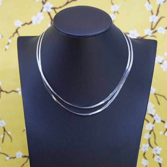 30”, 3mm, vintage Italian Sterling silver herringbone… - Gem