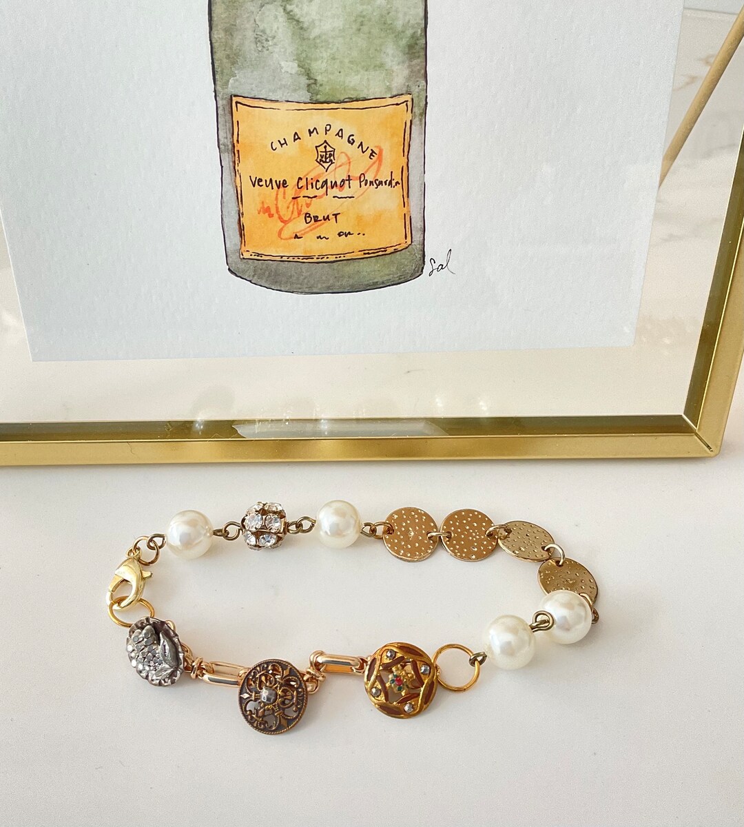 Antique and Vintage Button Bracelet, Victorian and Edwardian Button ...