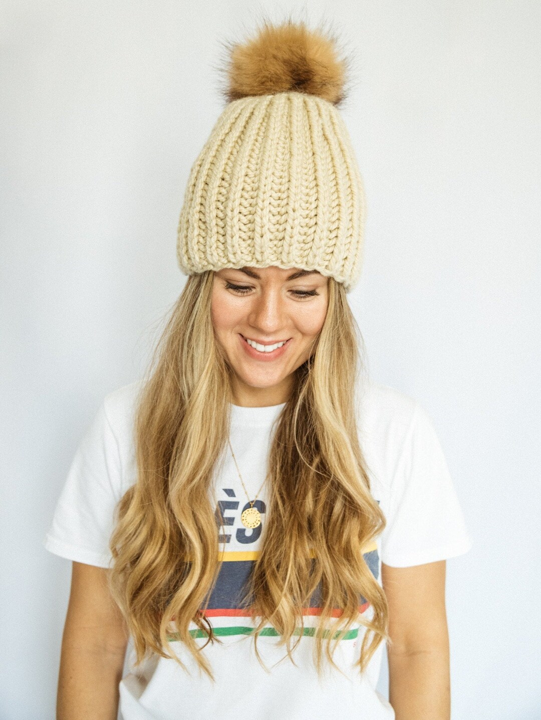 Happy to Be Here Ribbed Beanie in Dreamy Creamy - Etsy