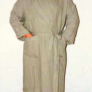 Linen Men"s Robe. XS-6XL Unisex Robe.hooded Linen Robe.linen Robe.bath ...