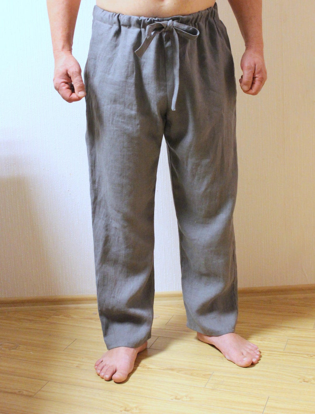 MENS LINEN Pajamas.pj Bottoms.mens Lounge Pants.in-side Seam Pockets. Mens Pyjamas.men"s Lounge ...