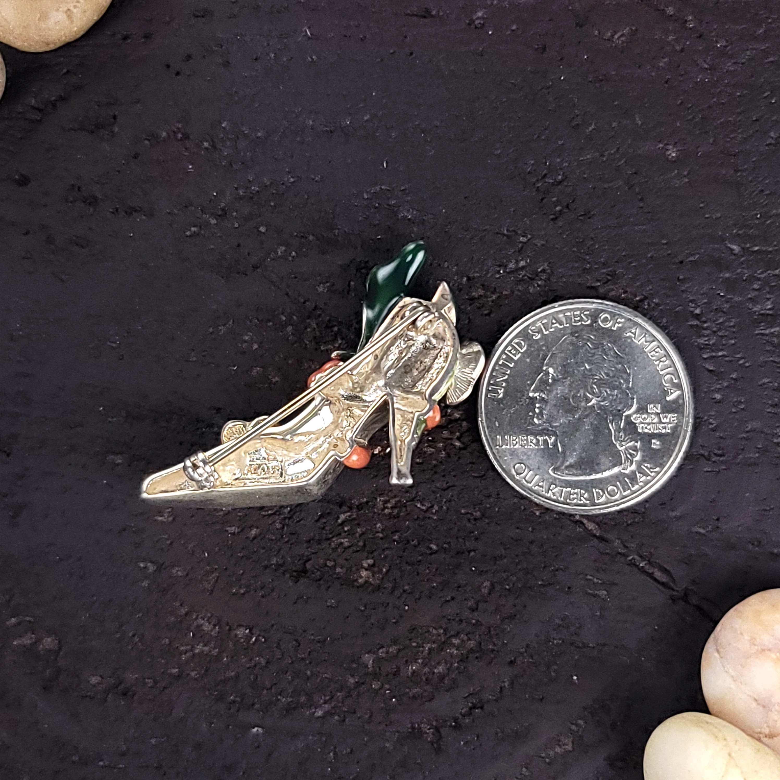 Plant High Heel Shoe Pin, Floral Shoe Pin, Vintage Heel Pin, Feminine ...