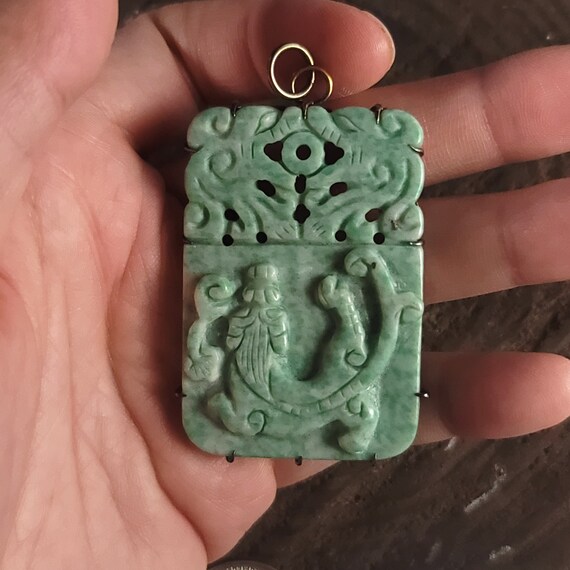Jade Pendant, Silver Antique Jade Stone, Mystic Penda… - Gem