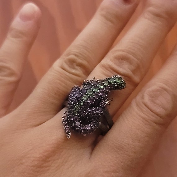 Silver Lizard Ring, Vintage Gecko Ring, Lizard Jewelr… - Gem