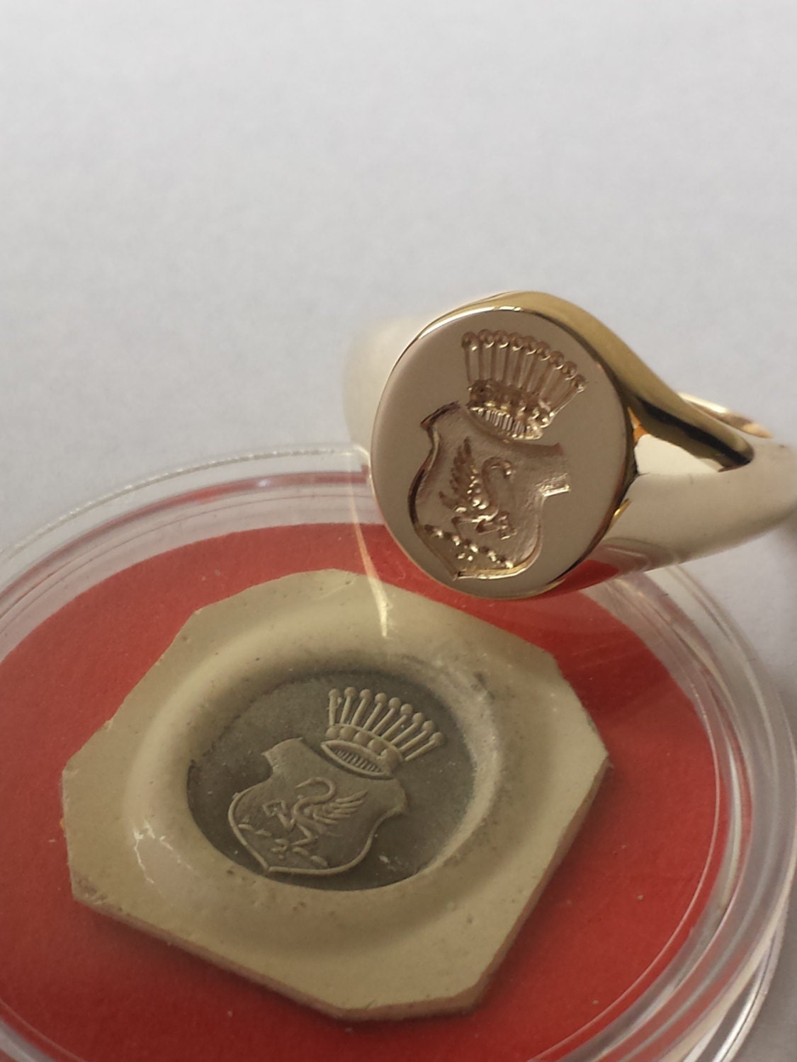 Traditional Ladies Solid Gold Signet Ring With Your Family - Etsy