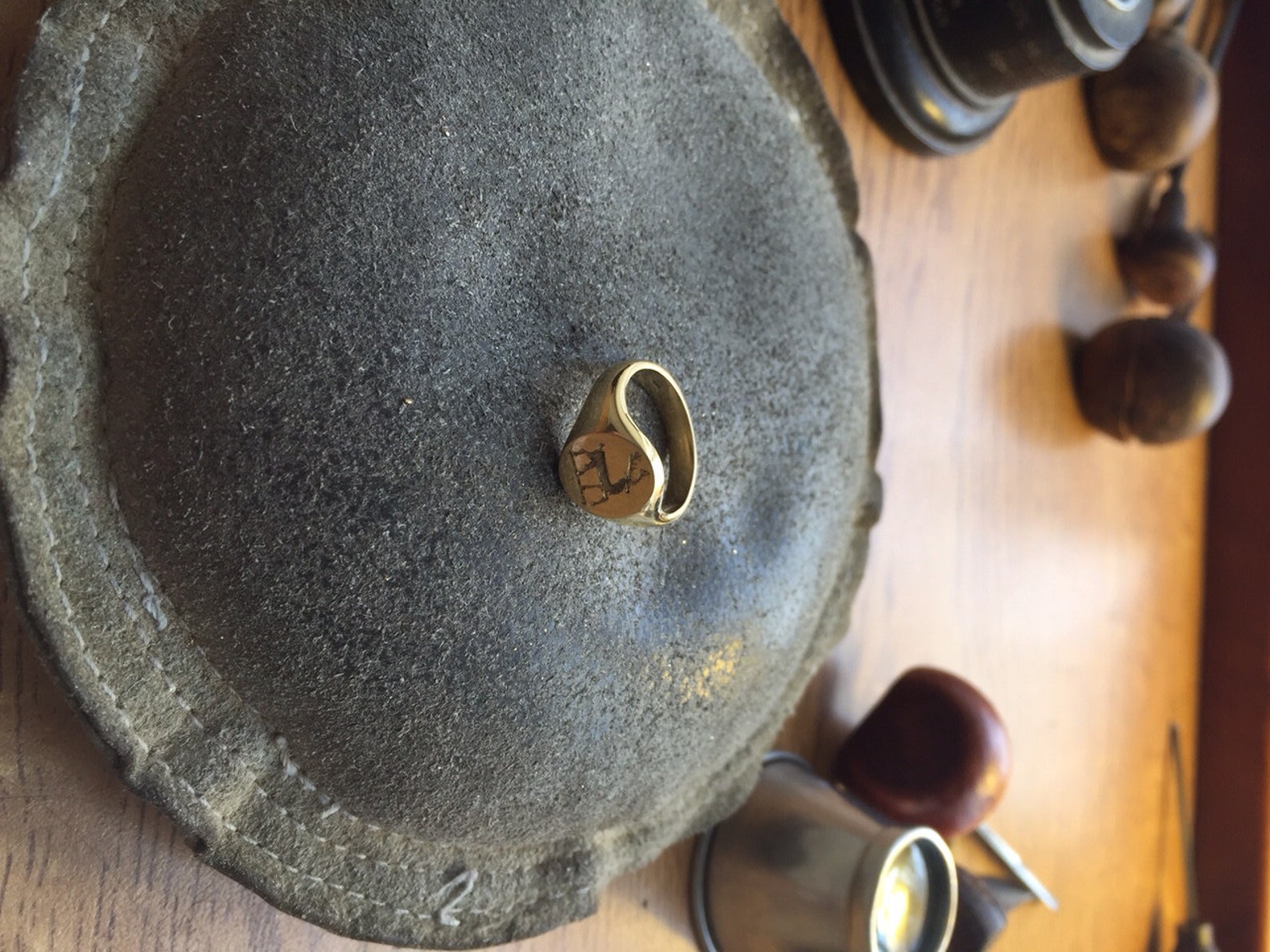 Traditional Ladies Solid Gold Signet Ring With Your Family - Etsy