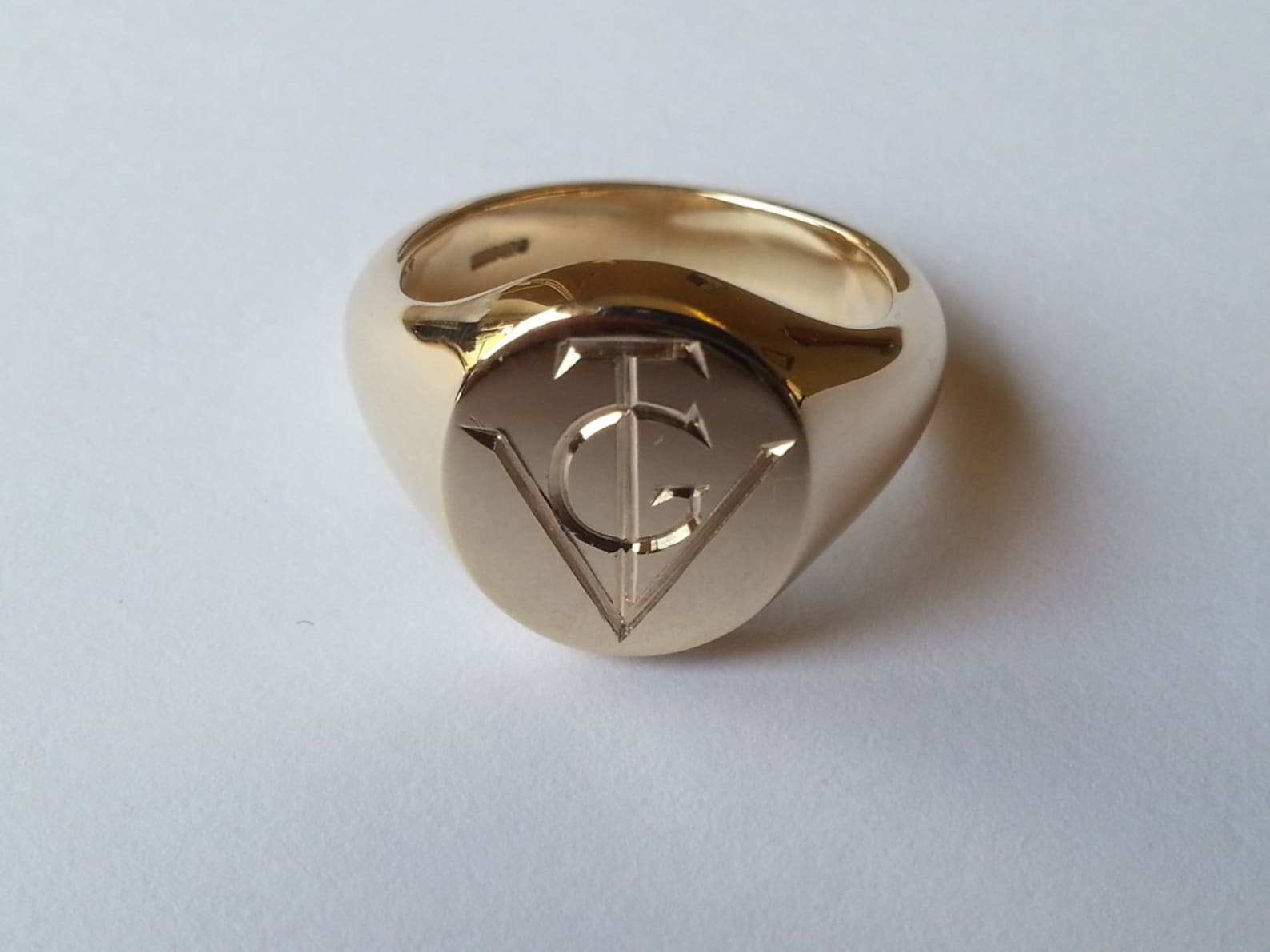 Silver Gold or Platinum Hand Engraved Signet Ring With Your - Etsy