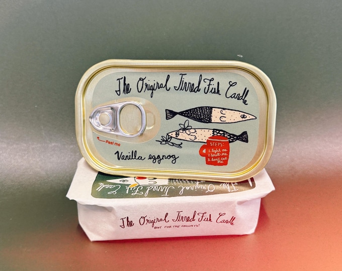 Vanilla Eggnog, the OG Tinned Fish Candle, Tin Seafood Candle, Unique ...