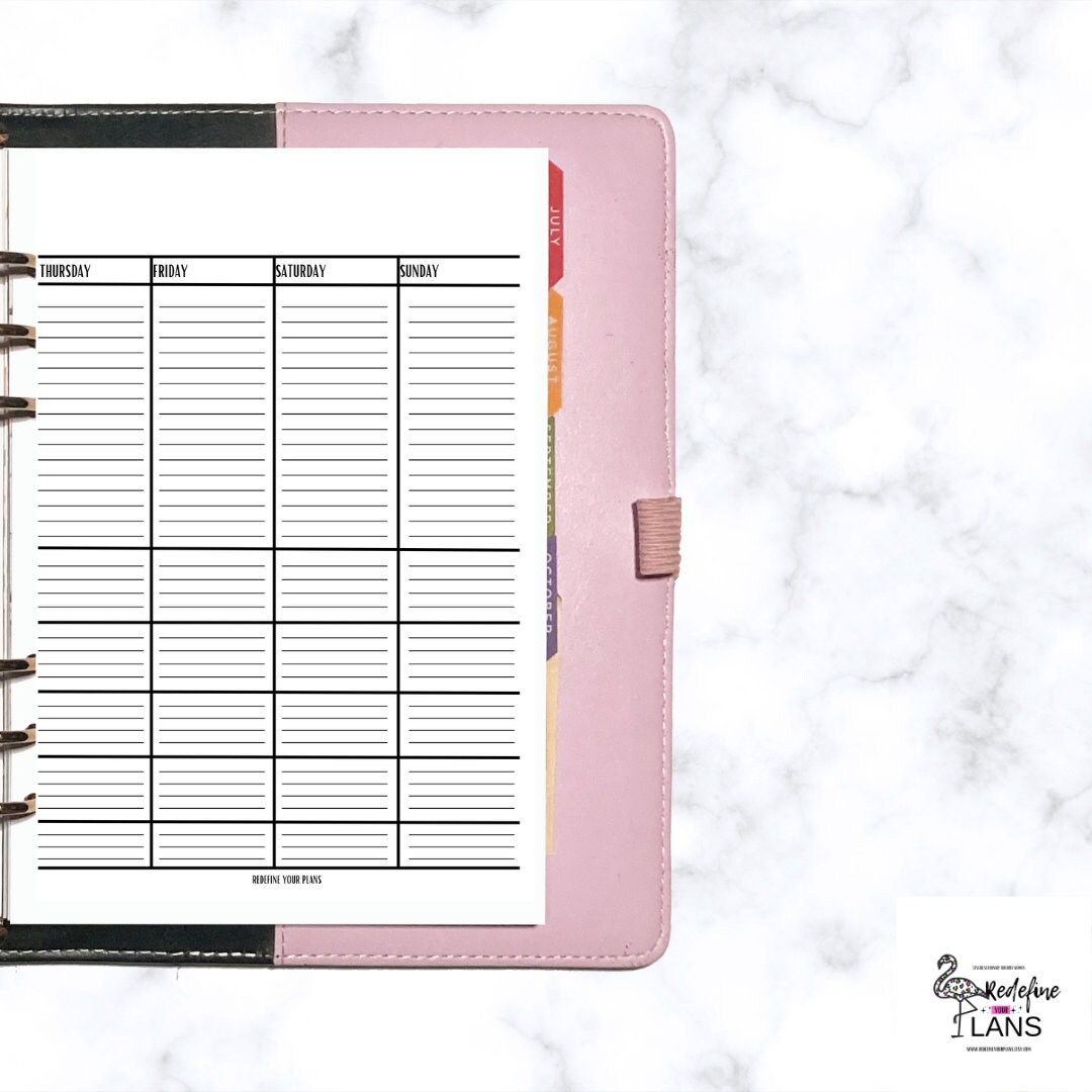 Weekly Planner-6 Category Planner-lines and - Etsy