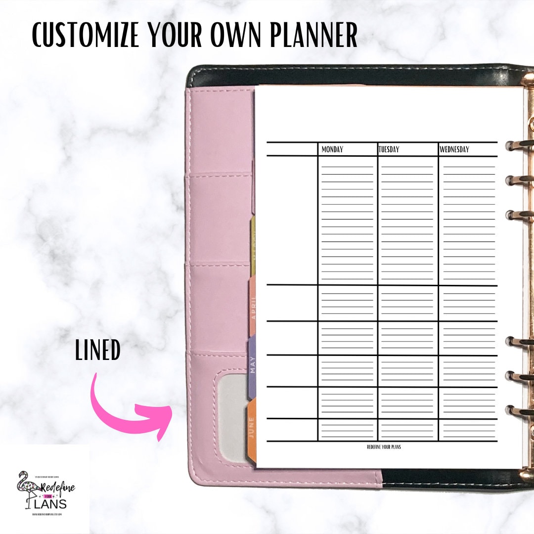 Weekly Planner-6 Category Planner-lines and - Etsy