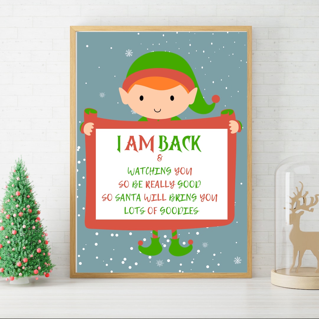 Elf Welcome Letter Elf With Sign Elf Shenanigans Printable - Etsy