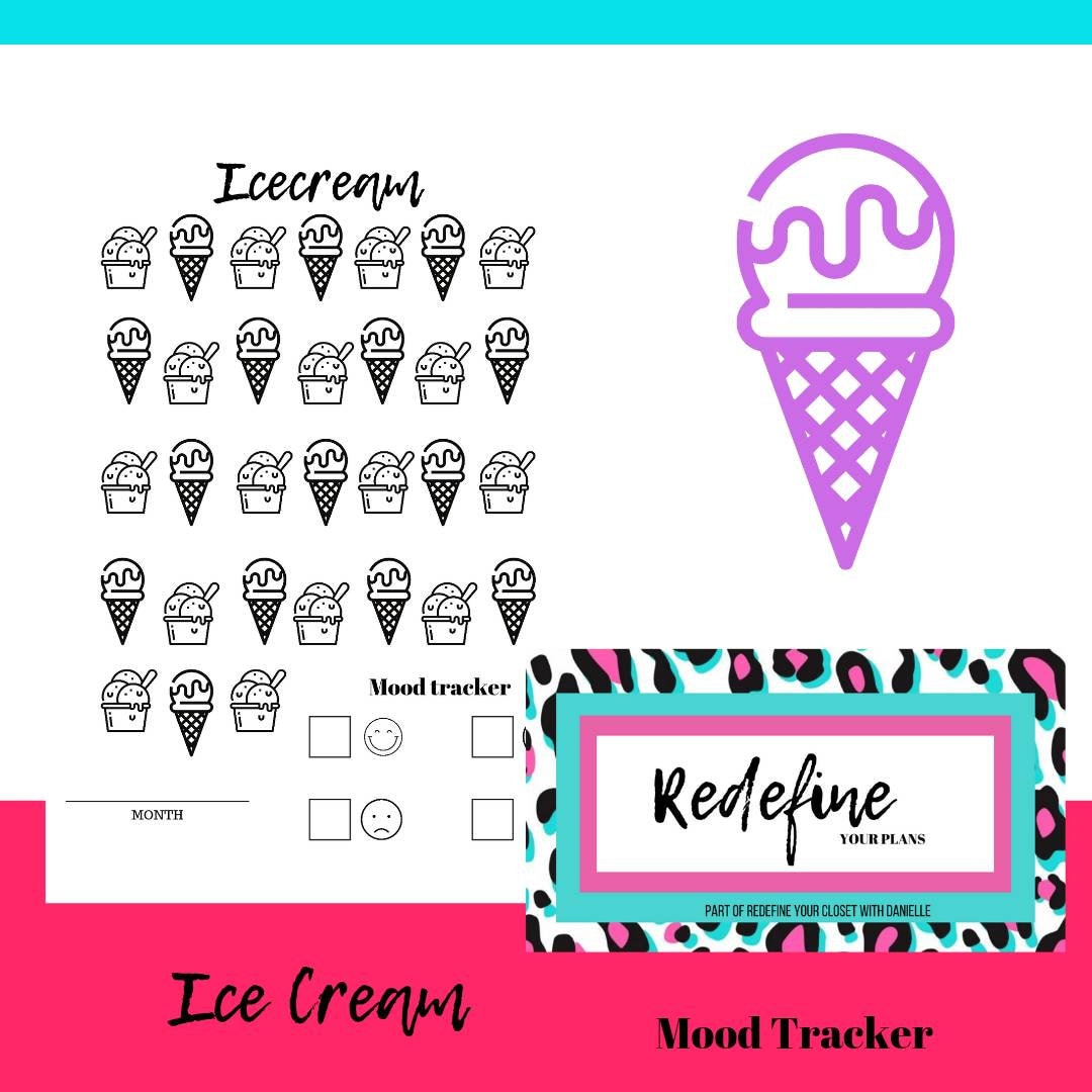 Mood Tracker-icecream-printable Planning Insert- Us Letter- Redefine ...