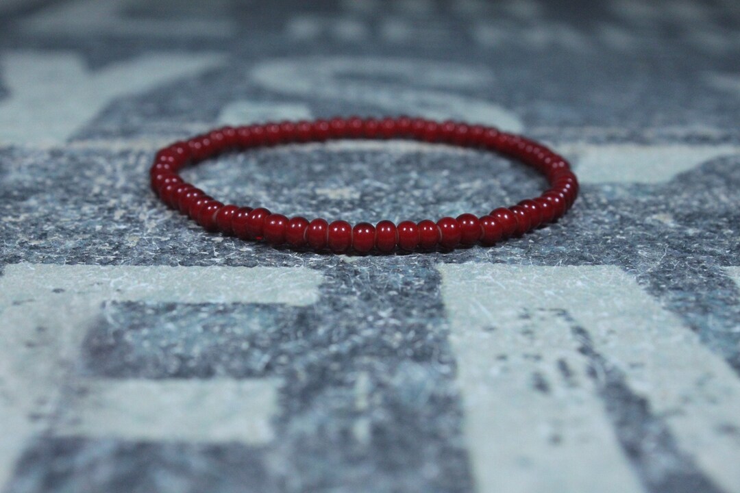 Mens Red Bracelet, Mens Beaded Bracelet, Anniversary Gift, Bracelet ...
