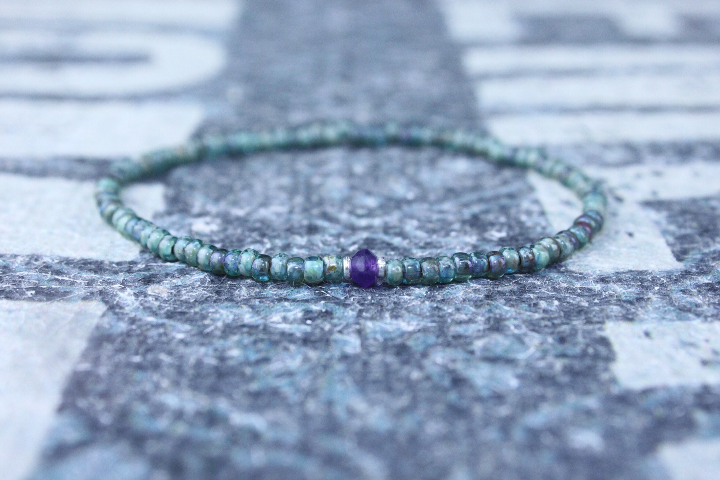 Amethyst Bracelet, Birthstone Bracelet, Gemstone Bracelet, Beaded ...