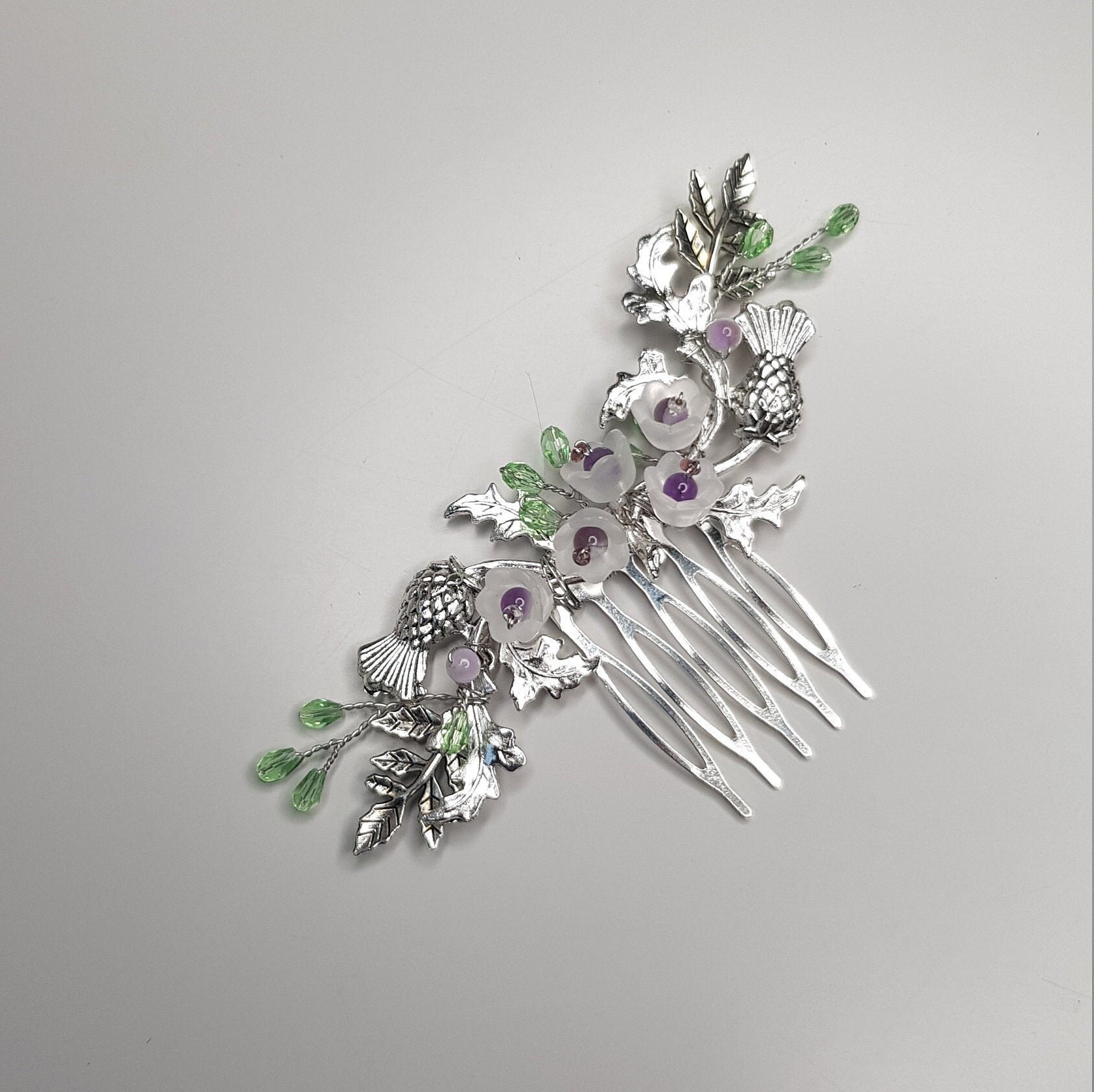 Silver Scottish Thistle Haircomb Silver Branch Hair Comb | Etsy