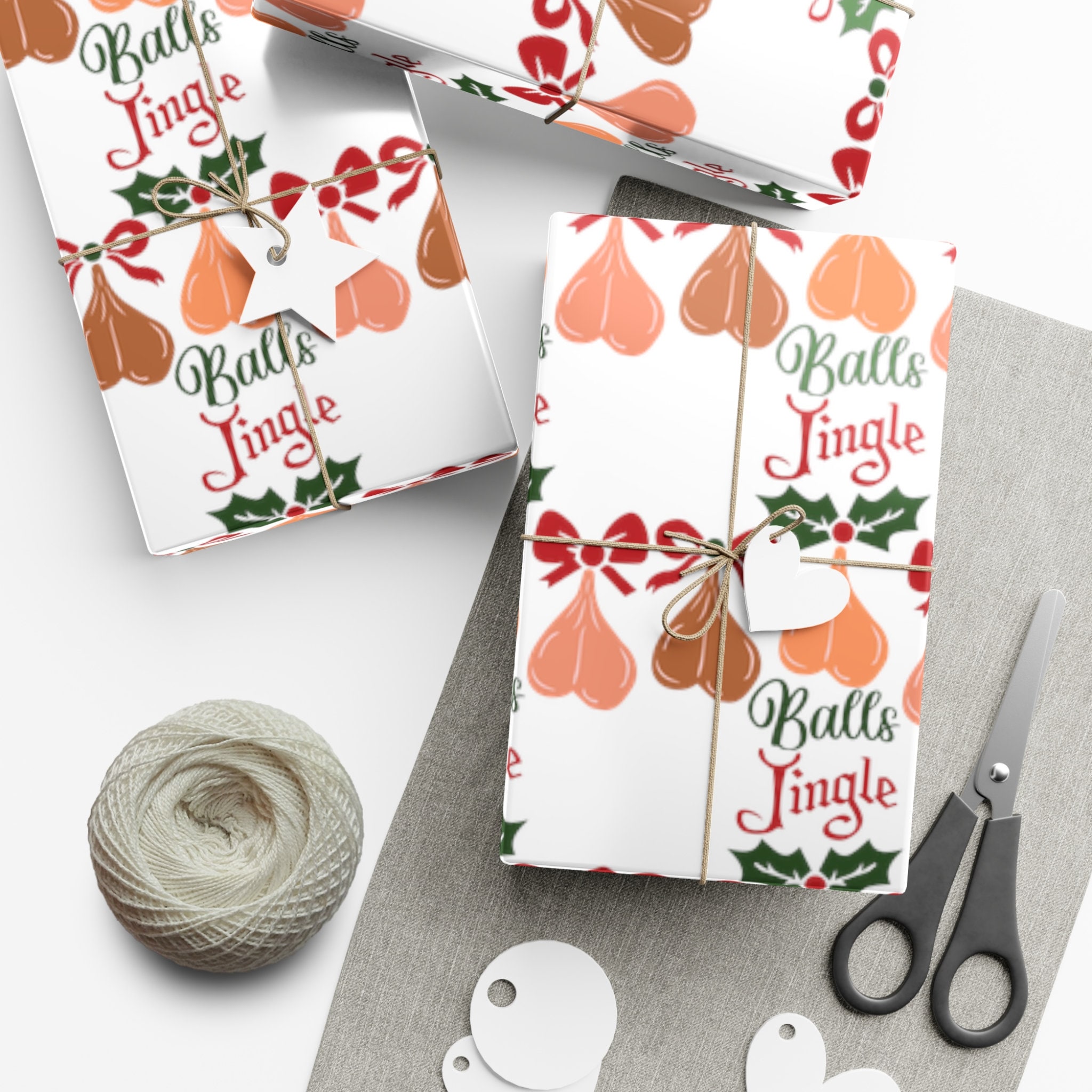 Jingle Balls Funny Wrapping Paper Adult Christmas Gift Wrap Paper ...