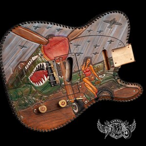 Carved Leather Bound Telecaster Body / Leather Bound Guitar ...