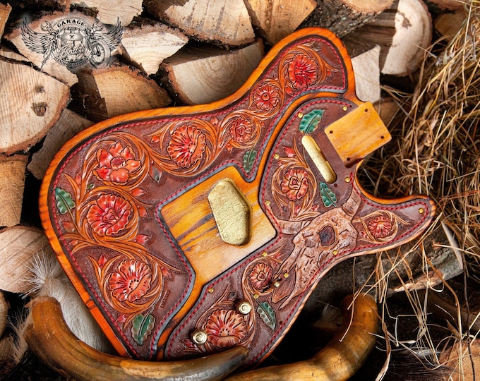 Carved Leather Covered Telecaster Body / Carved Leather Bound ...