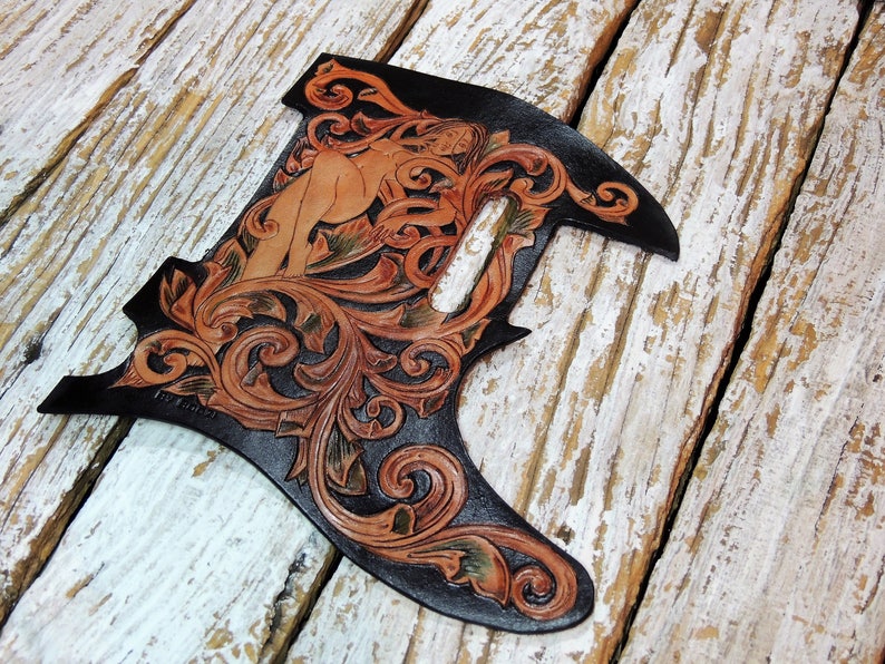 Leather Pick Guard / Leather Telecaster Pickguard / Carved | Etsy