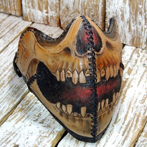 Leather Face Mask For Motorcycles / Leather Motorcycle Face | Etsy