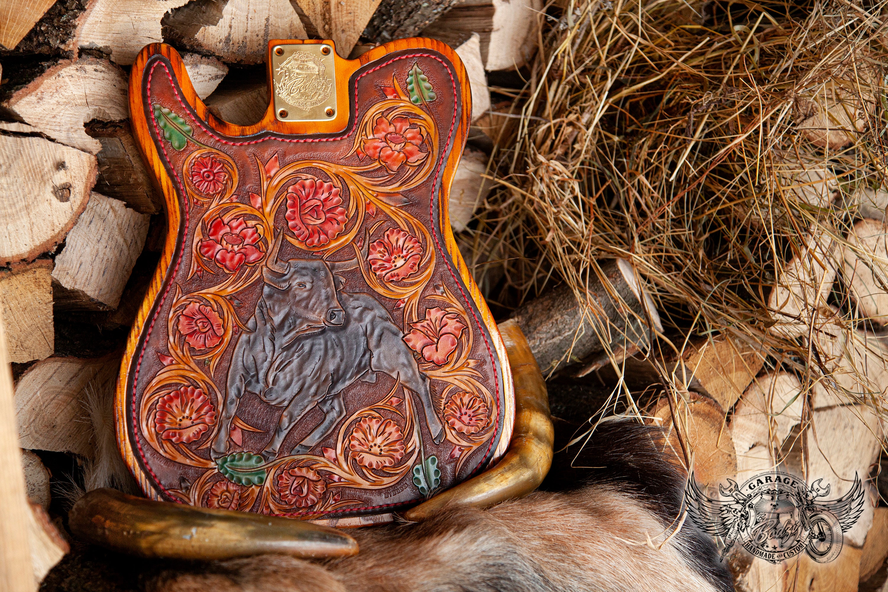 Carved Leather Covered Telecaster Body / Carved Leather Bound ...